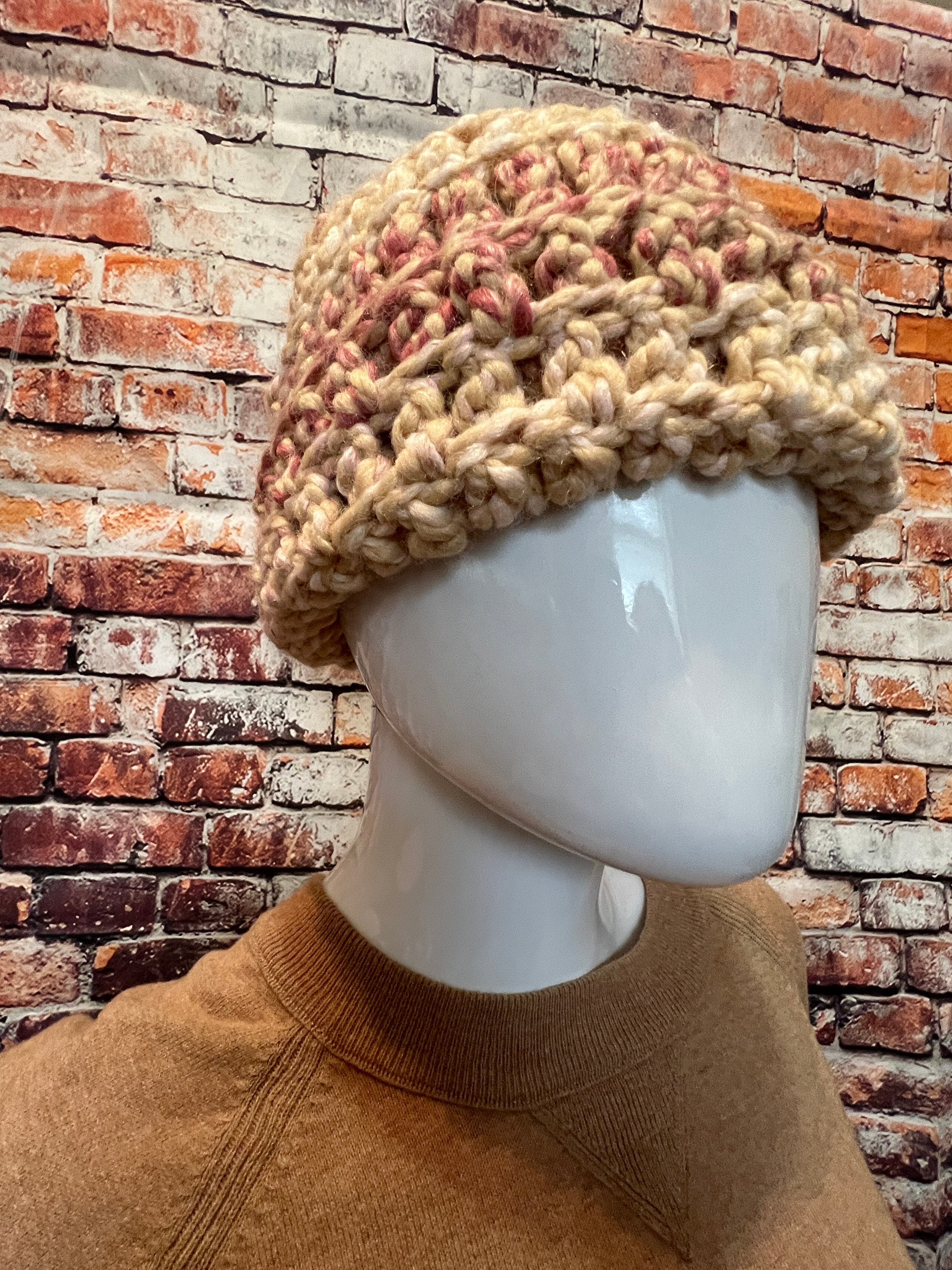Pink and Cream Ombre Multi-color Crochet Hat - Etsy