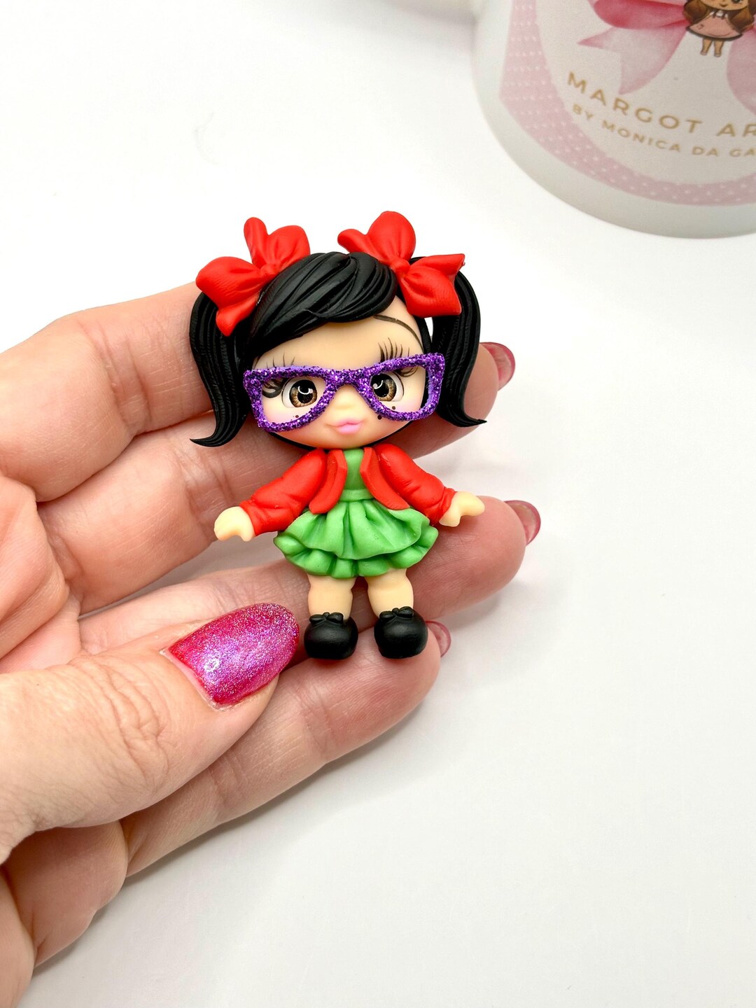 La Chilindrina 3 Clay Doll– Handmade Bow Center, DIY Craft ...