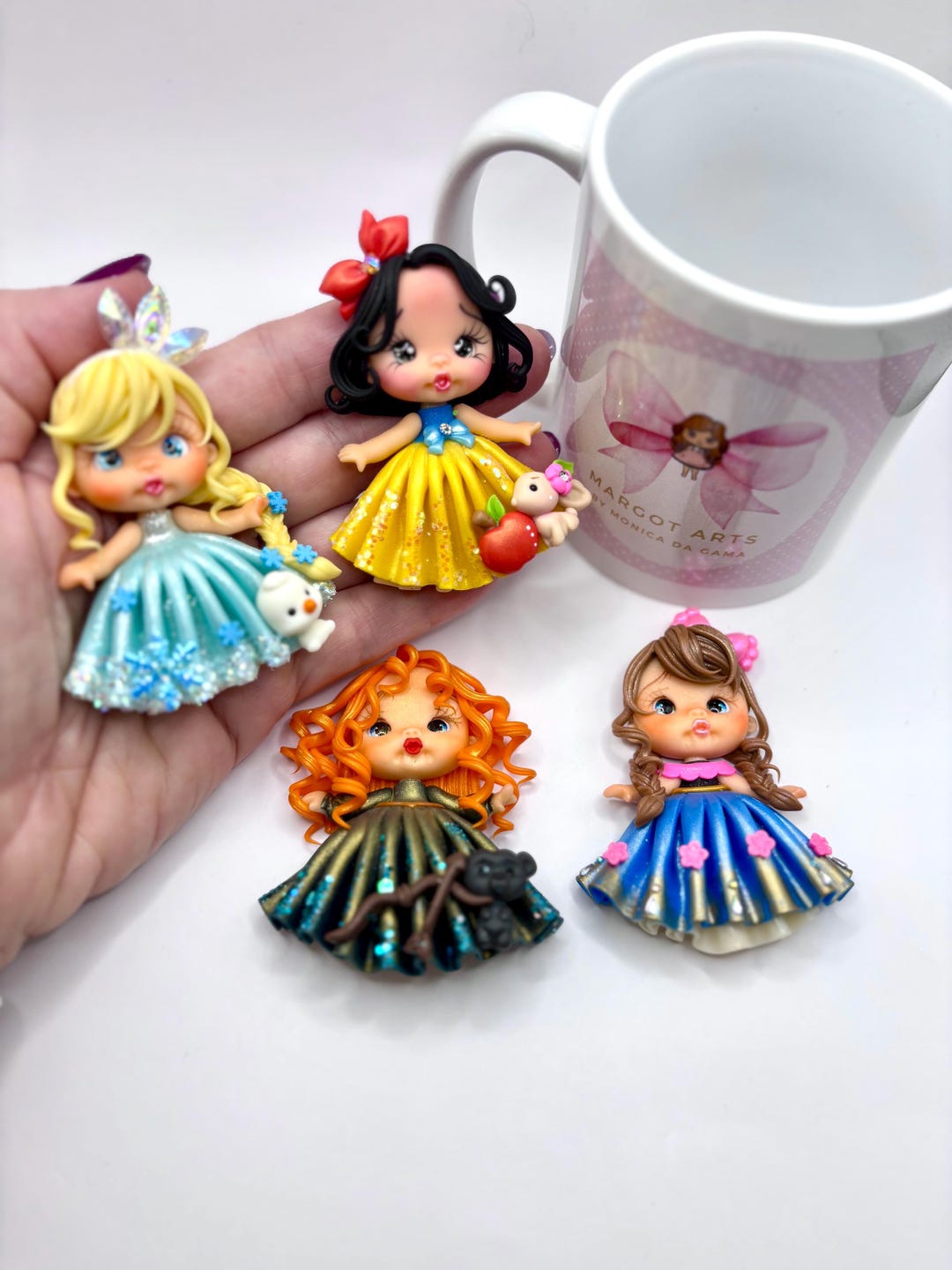 Princess Collection 6 Clay Doll– Handmade Bow Center, DIY Craft ...