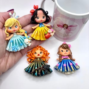 Princess Collection 6 Clay Doll– Handmade Bow Center, DIY Craft ...