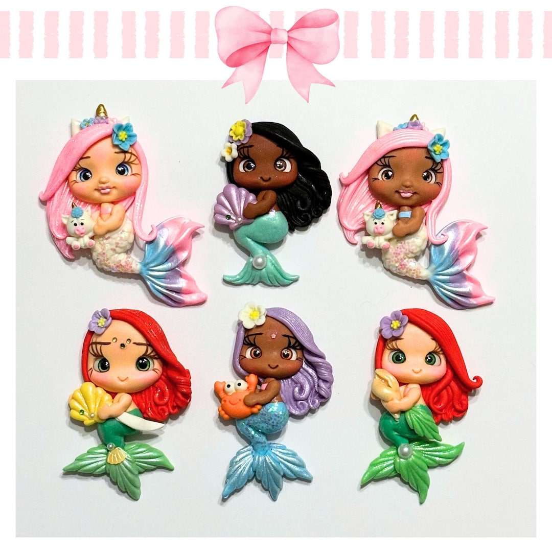 Mermaids Clay Doll – Handmade Doll Clay, Bow Center, Perfect for ...