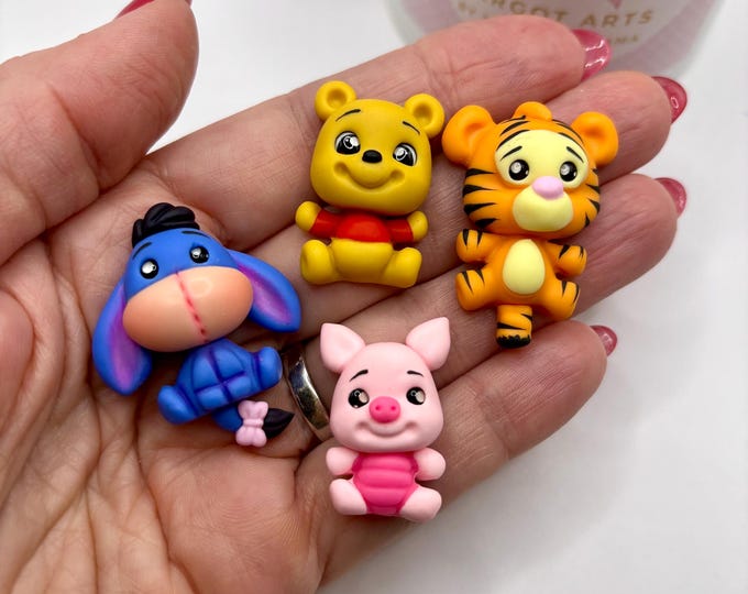 Pooh & Friends Clay Doll – DIY Bow Center, Handmade Polymer Clay Charm ...