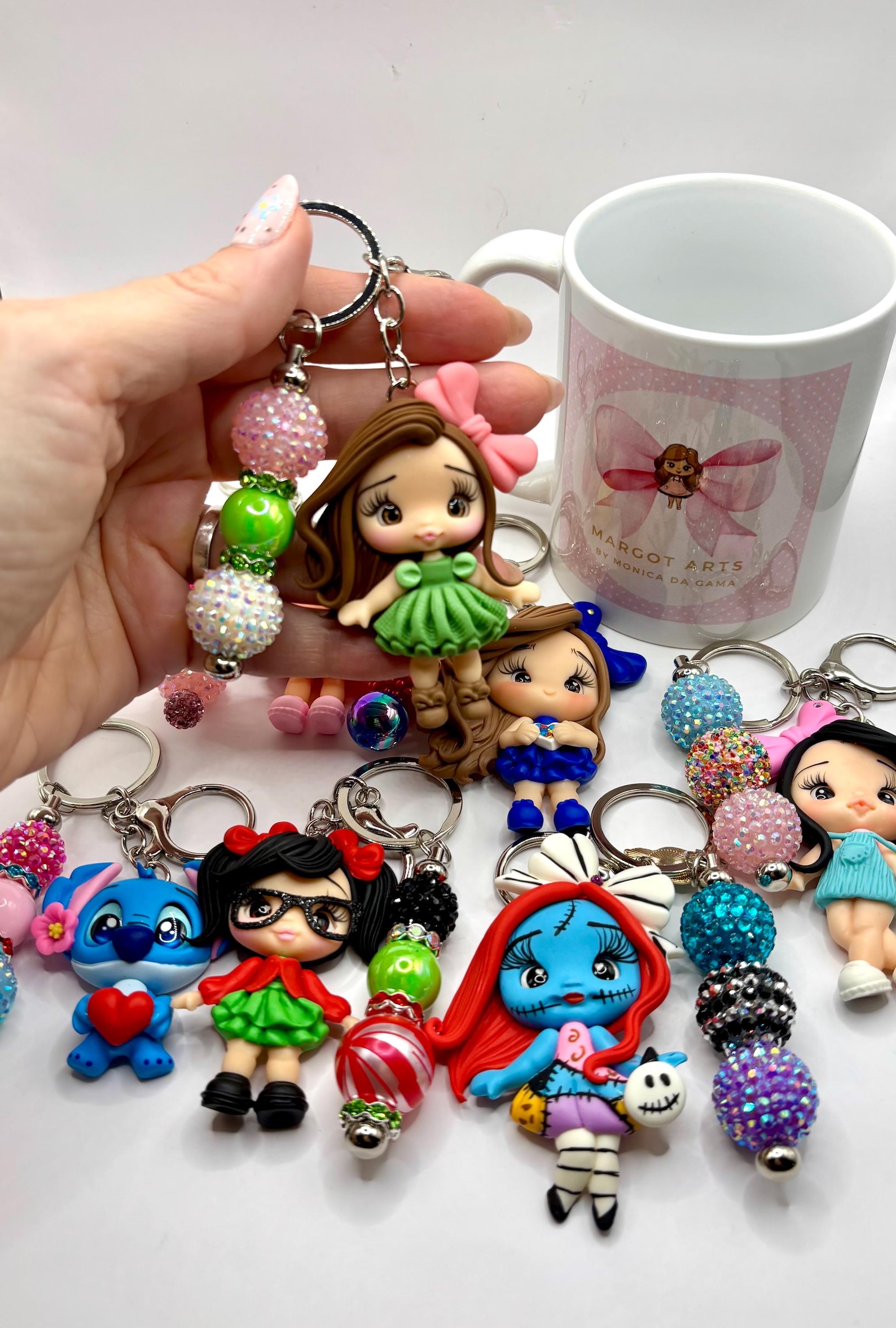 Miss Margot Clay Doll Keychain 3 – Handmade Polymer Clay Charm, Cute ...