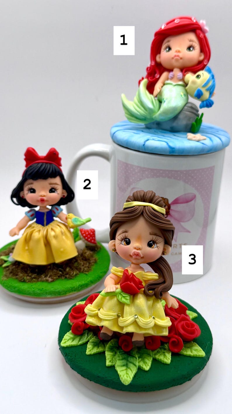 Handmade Polymer Clay Doll Charms – Bow Center, Craft Embellishment ...