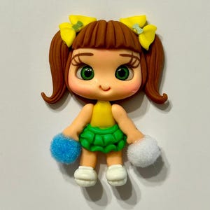 Brazil Themed Clay Doll – Handmade Doll Clay, Bow Center, Perfect for ...