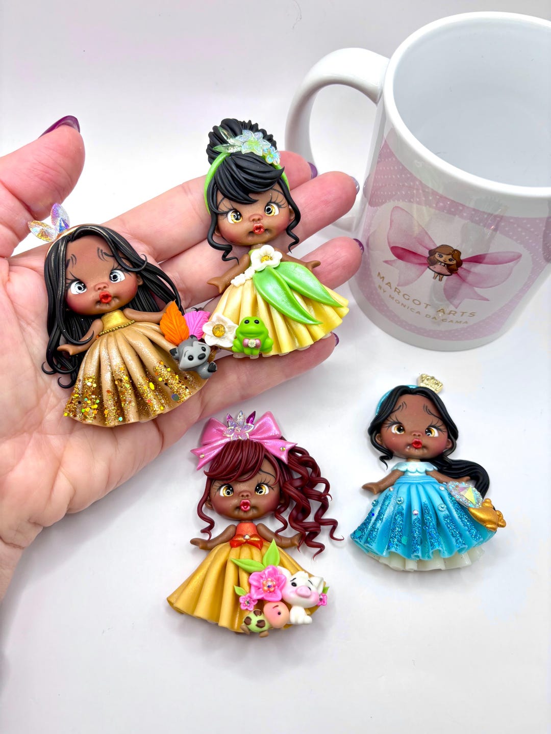 Princess Collection 5 Clay Doll – Handmade Bow Center, DIY Craft ...