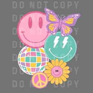 Summer Smiley Bundle PNG File - Etsy