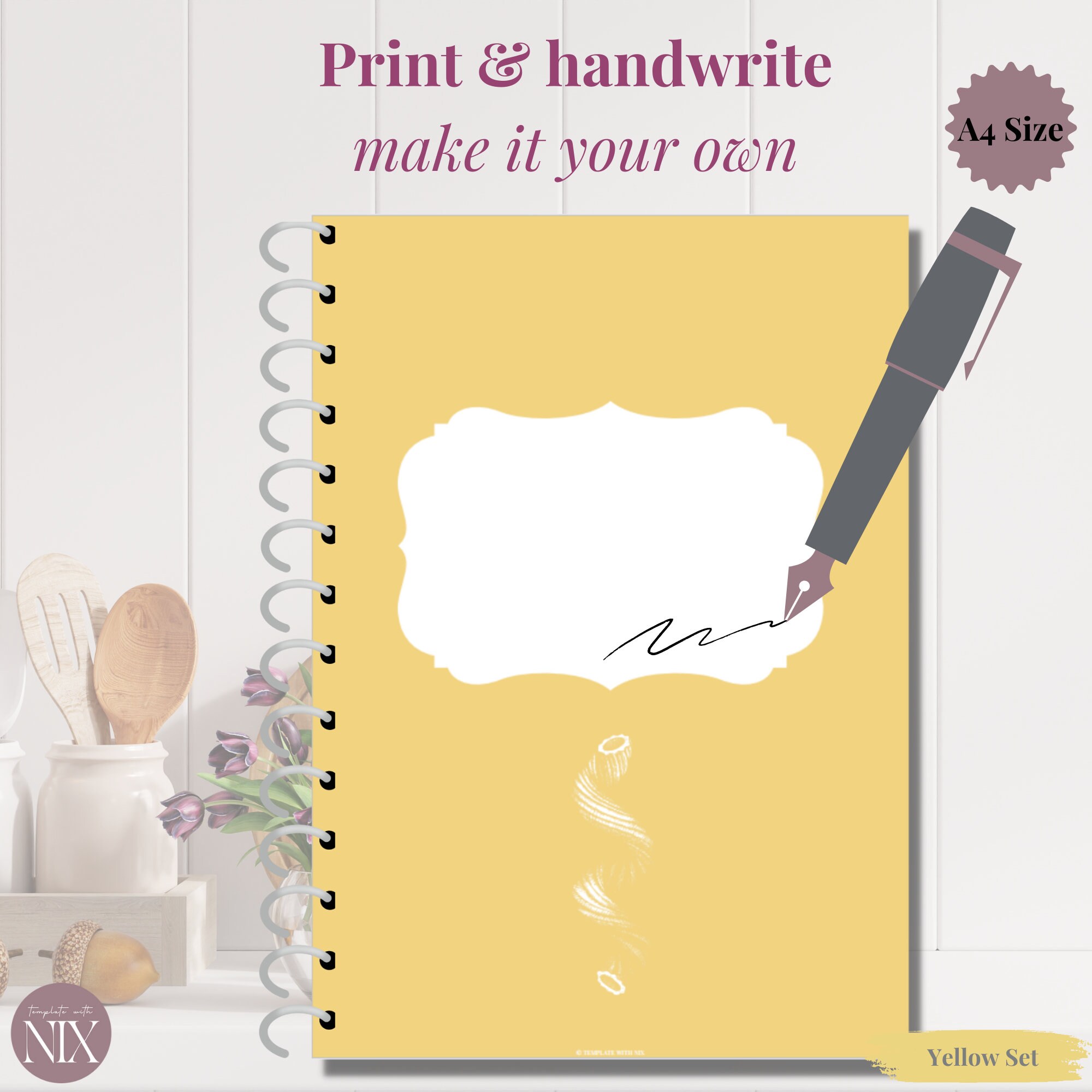 Light Blue 25 Recipe Covers, Editable or Fully Designed for Recipe ...