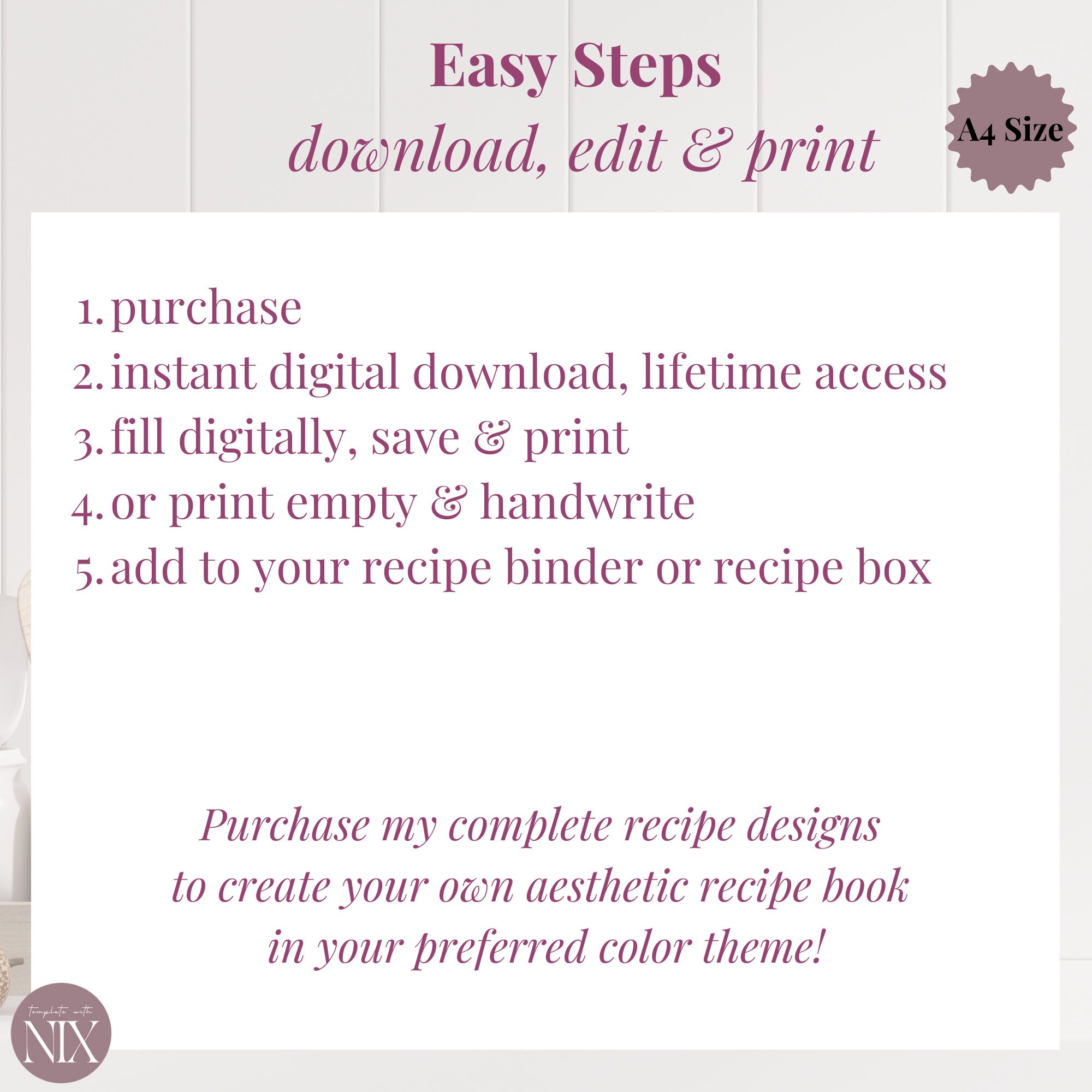 Light Blue 25 Recipe Covers, Editable or Fully Designed for Recipe ...