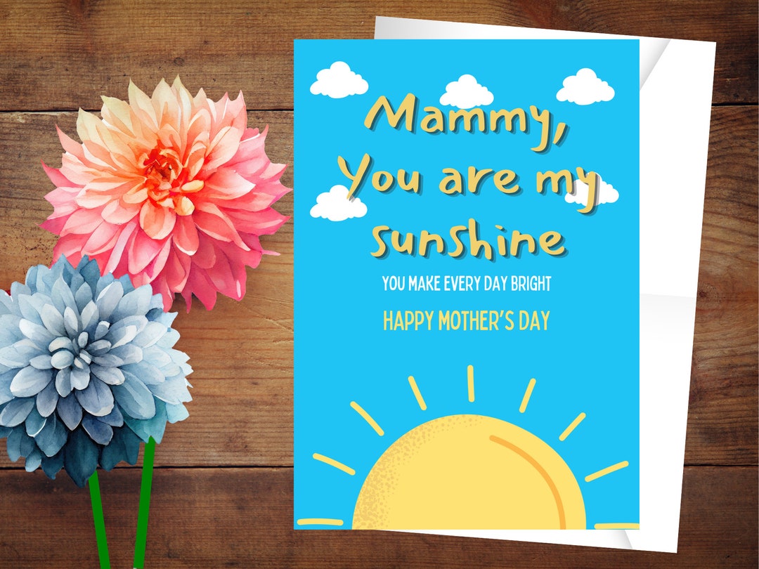 Mam Mother's Day Card, Card for Mammys From Wales, You Are My Sunshine ...
