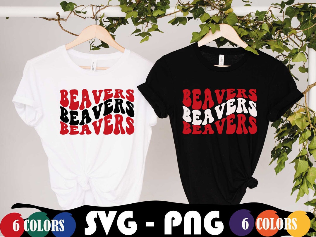Beavers Mascot Retro Wavy SVG PNG, Cuttable Design (digital Download ...