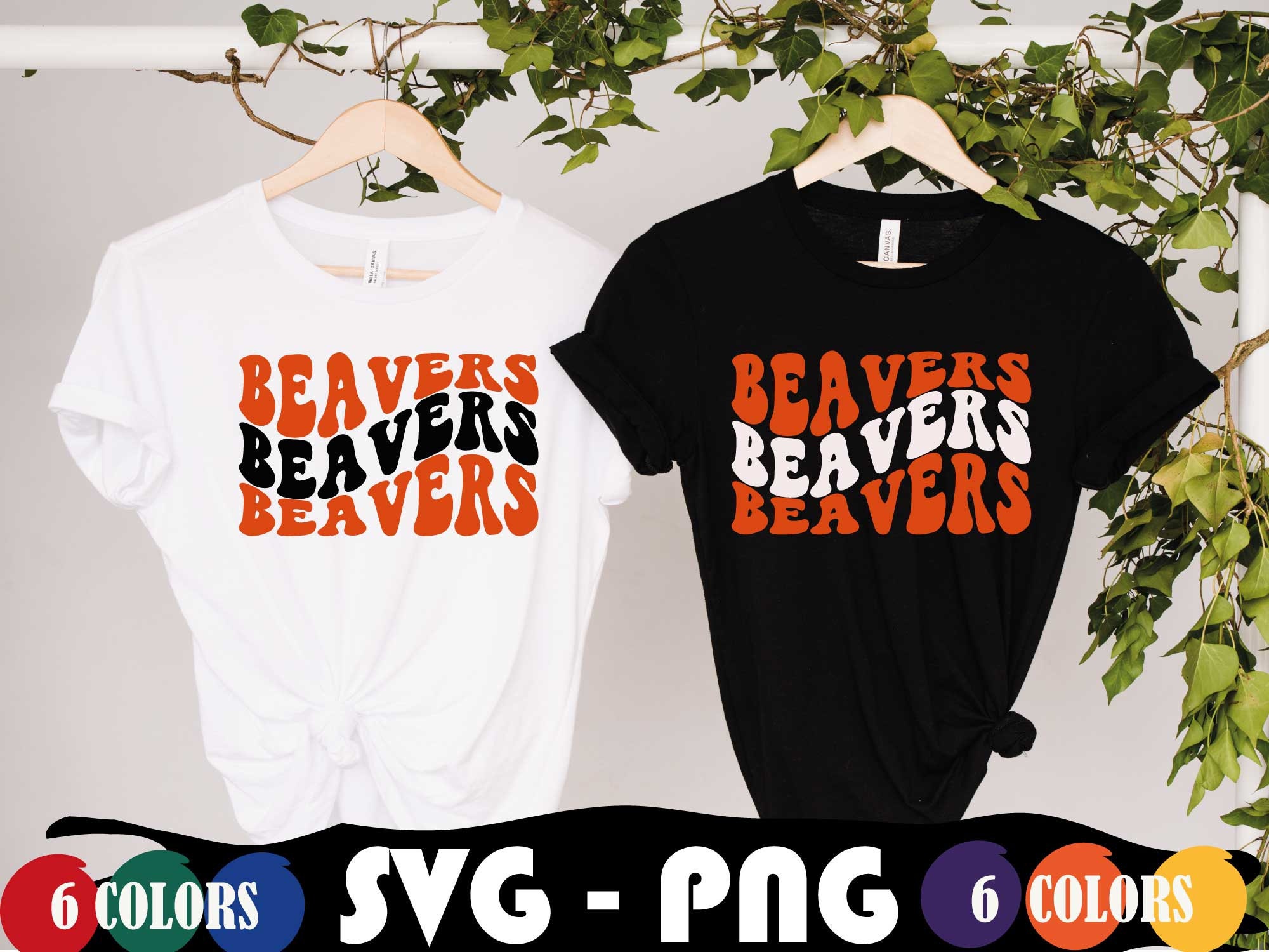 Beavers Mascot Retro Wavy SVG PNG, Cuttable Design (digital Download ...