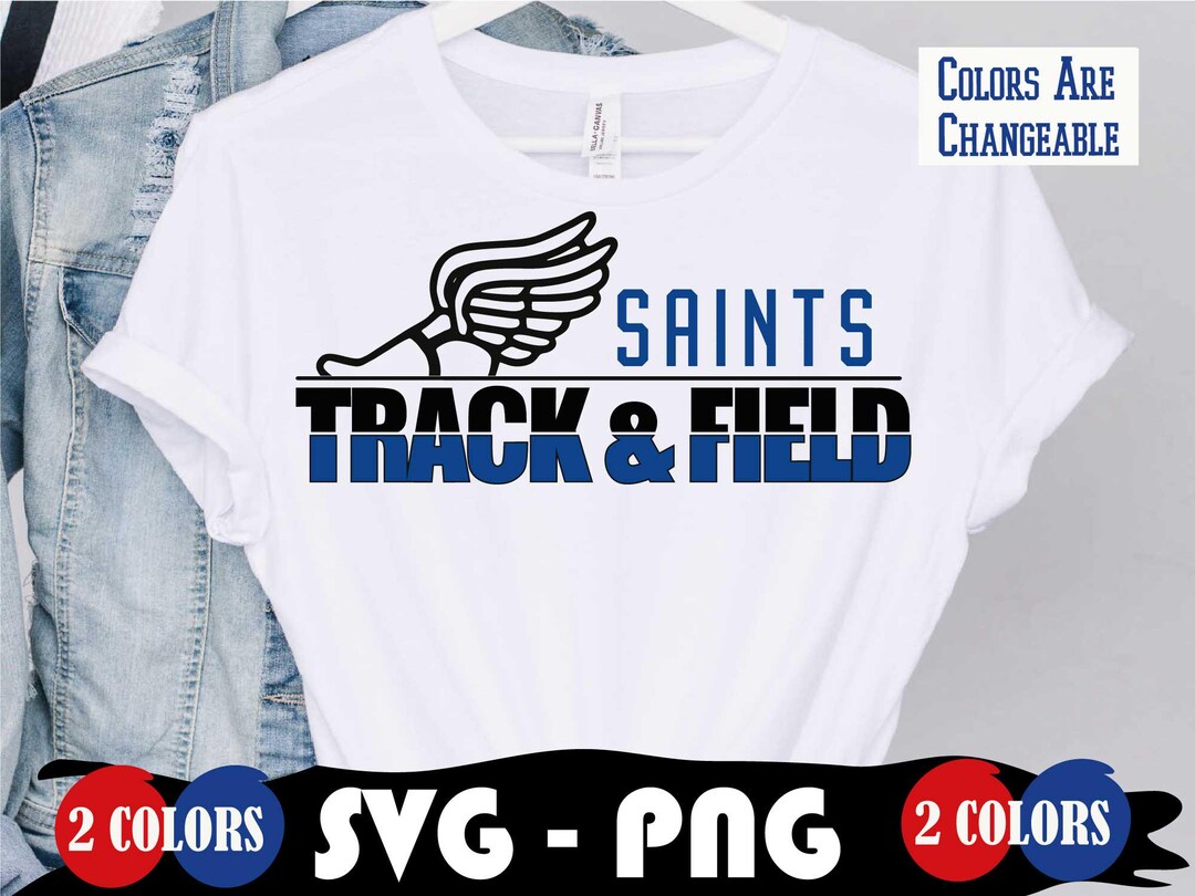 Saints Track and Field SVG PNG, College Mascot, Layered (digital ...
