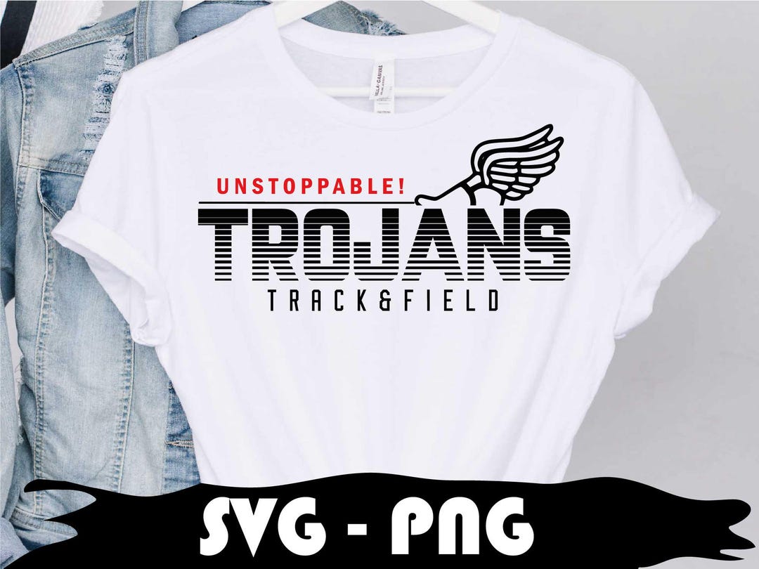Trojans Track and Field Team SVG PNG, Layered Mascot (digital Download ...