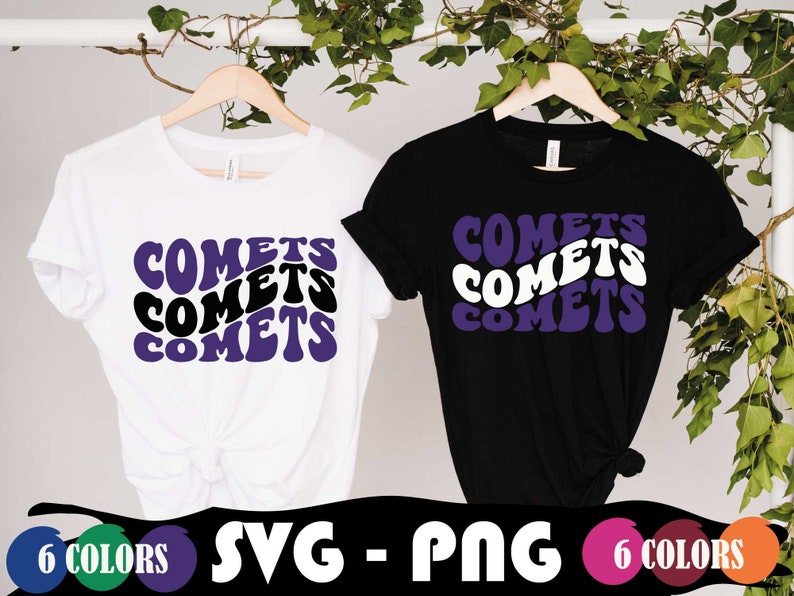 Comets Wavy Svg, Comets Football Png, Comets School Team, College Football, Wavy Shirt, Mirror ...