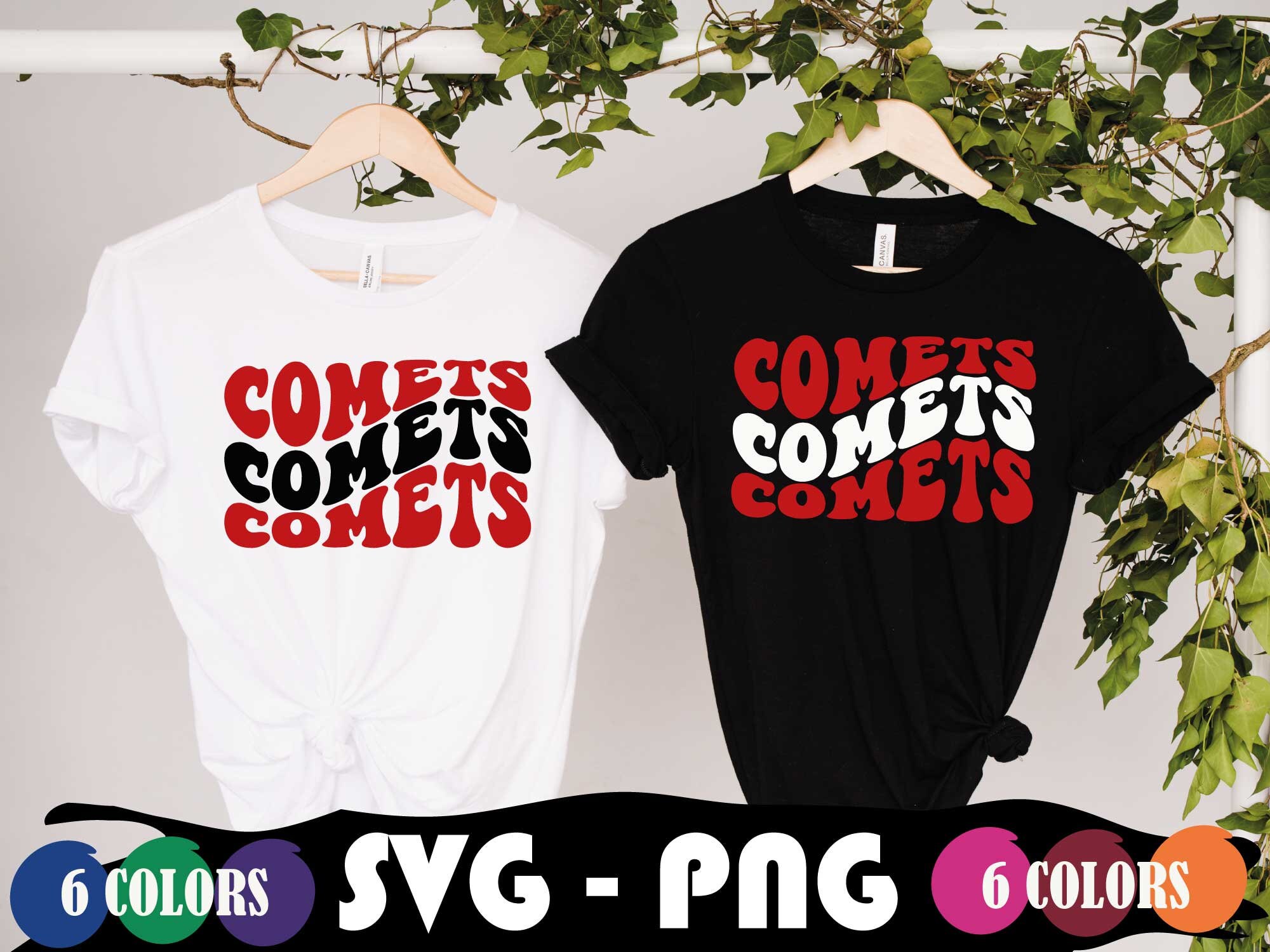 Comets Wavy SVG, PNG, School Team, Mascot - Etsy
