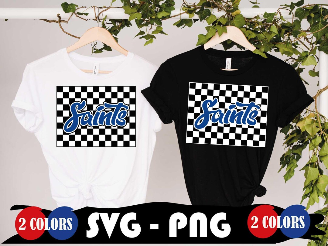 Saints Checkerboard Pattern SVG PNG Design , Black and White Seamless ...
