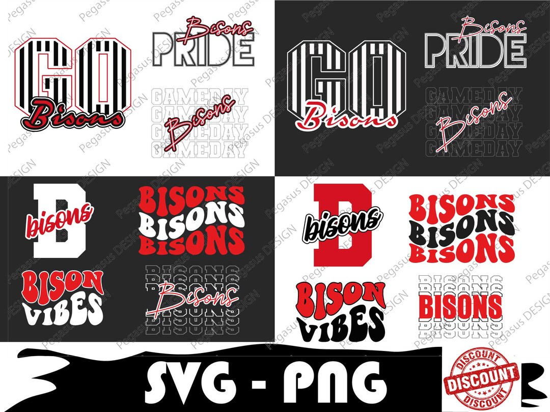 Bisons Mascot SVG Bundle, College Sport Team (digital Download) - Etsy