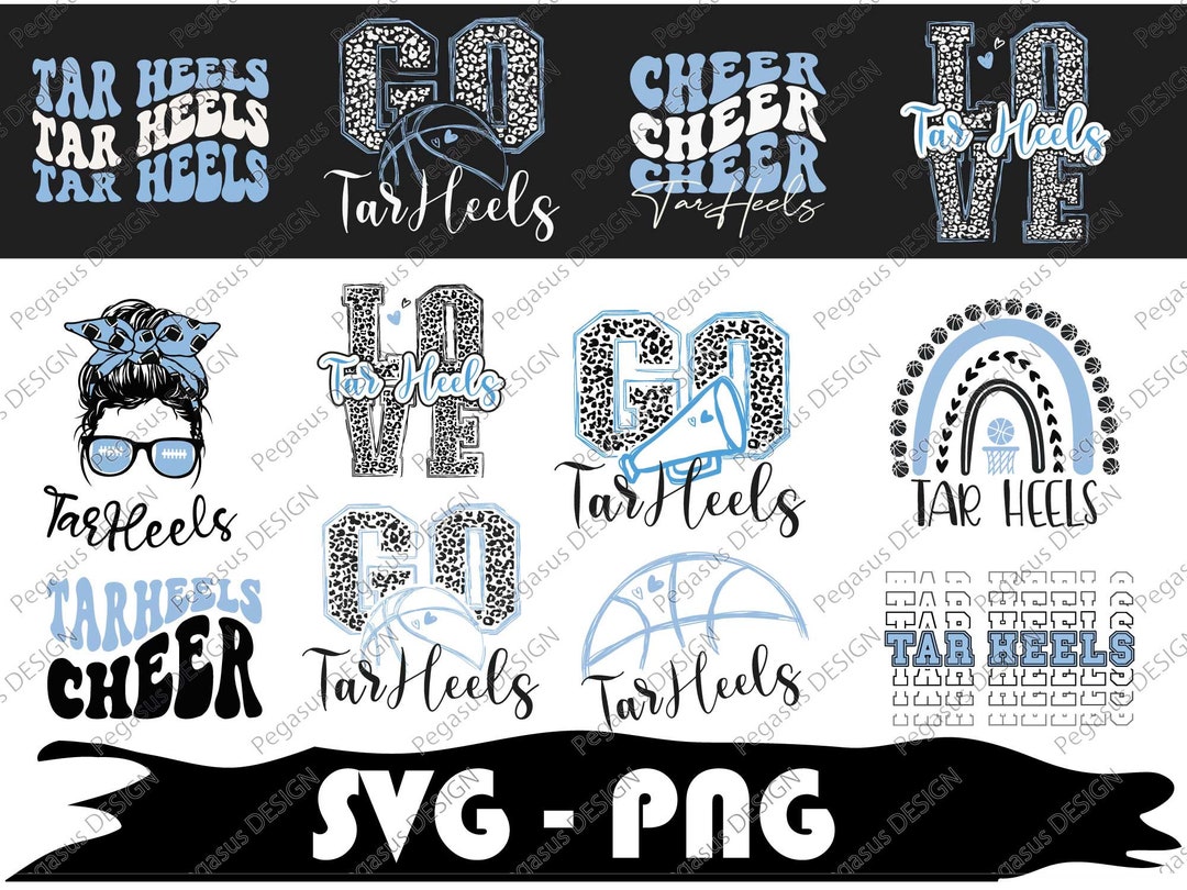 Tar Heels Basketball SVG PNG Bundle, College Mascot (digital Download ...