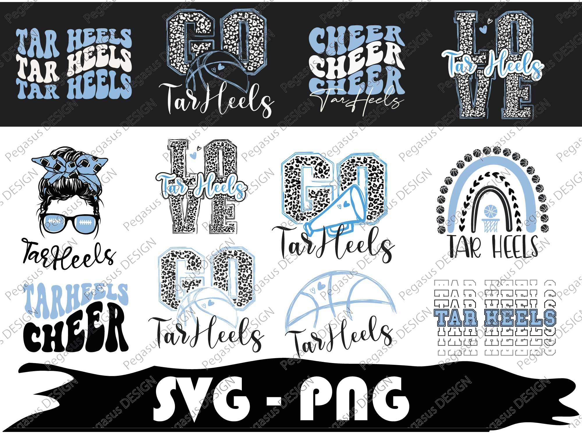Tar Heels Basketball SVG PNG Bundle, College Mascot (digital Download ...