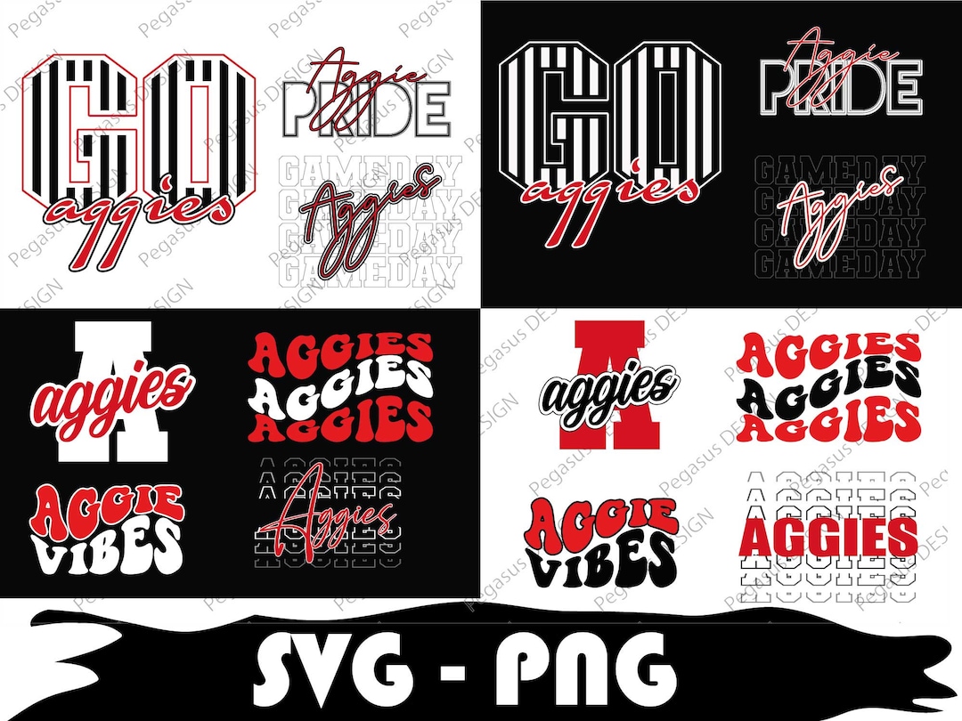 Aggies Mascot SVG PNG Bundle, College Team Graphics (digital Download ...