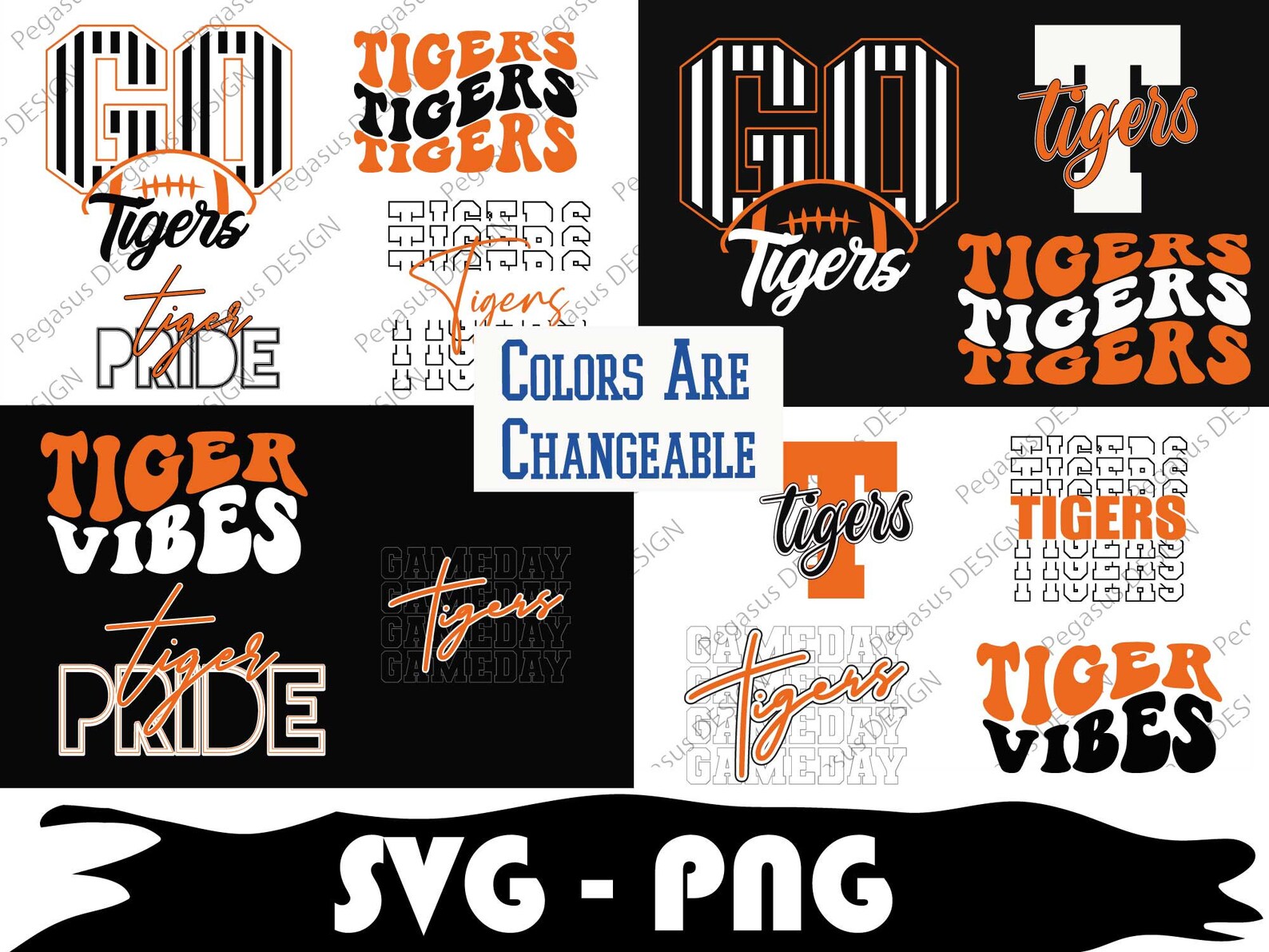 Tigers Football Bundle, Tigers Svg, Tiger Vibes, Class of 2024, Tigers Football Png, College ...