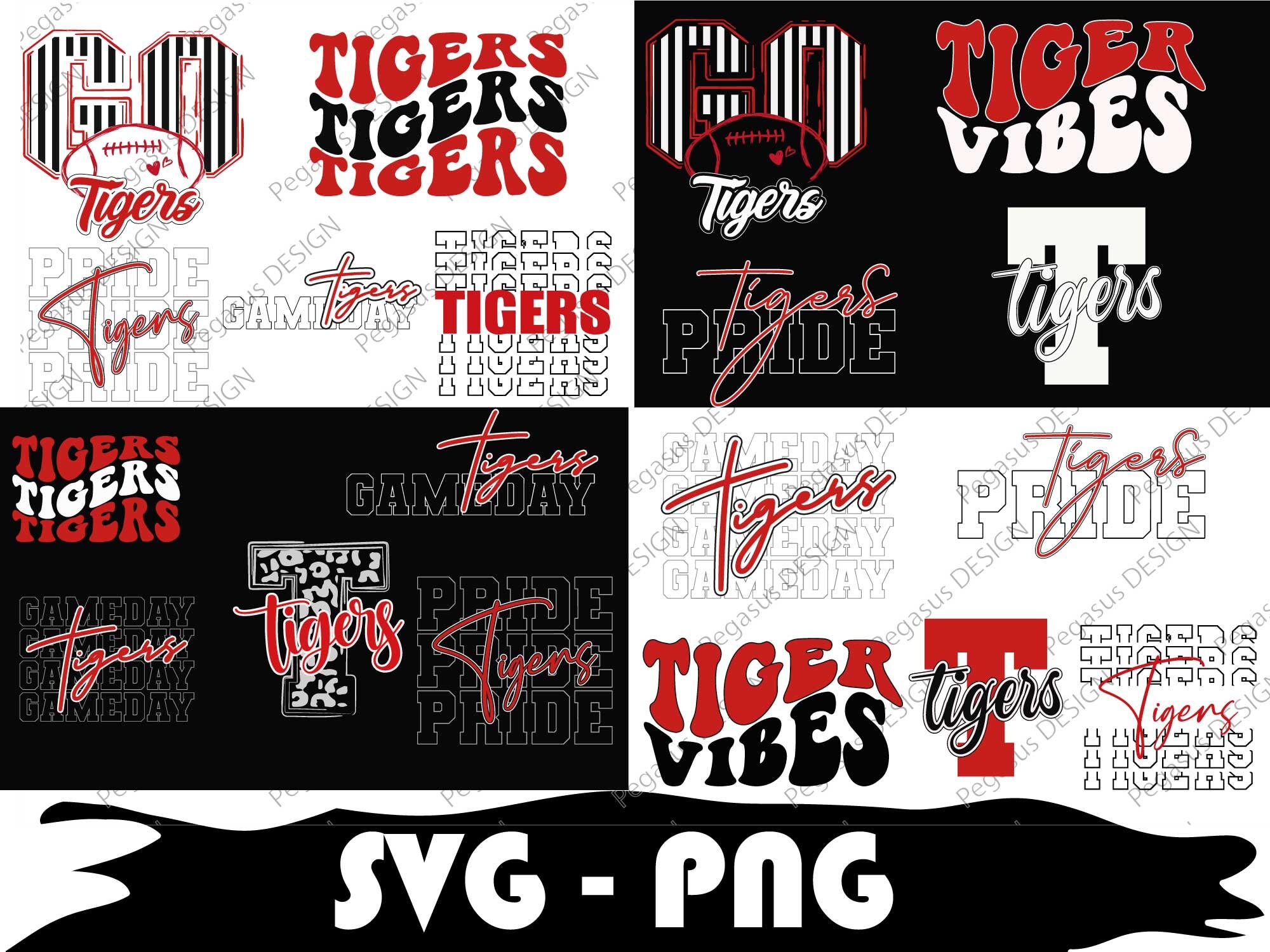Tigers Football Bundle, Tigers Svg, Tiger Vibes, Class of 2024, Tigers Football Png, College ...