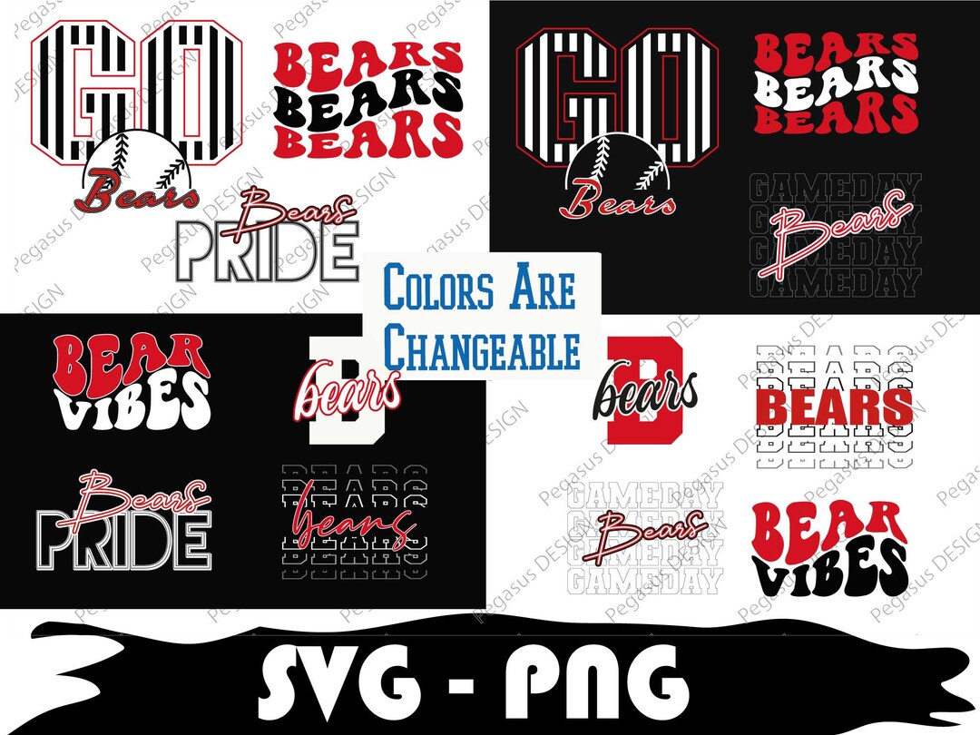 Bears Baseball SVG Bundle, Softball PNG, College Mascot (digital ...