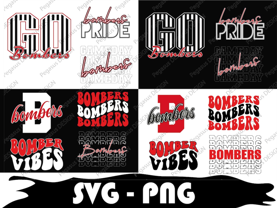 Bombers Sport Bundle, Bombers Svg, Bombers Png, College Sport Team ...