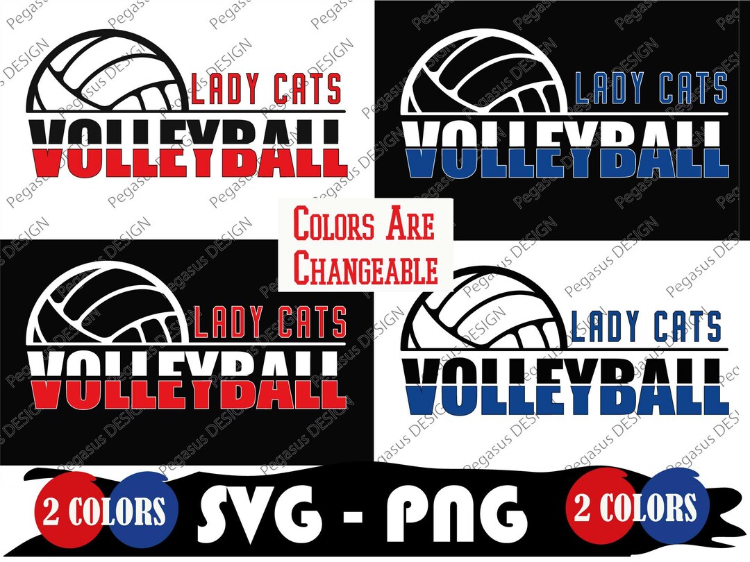 Lady Cats Volleyball Team SVG, PNG, Mascot (digital Download) - Etsy