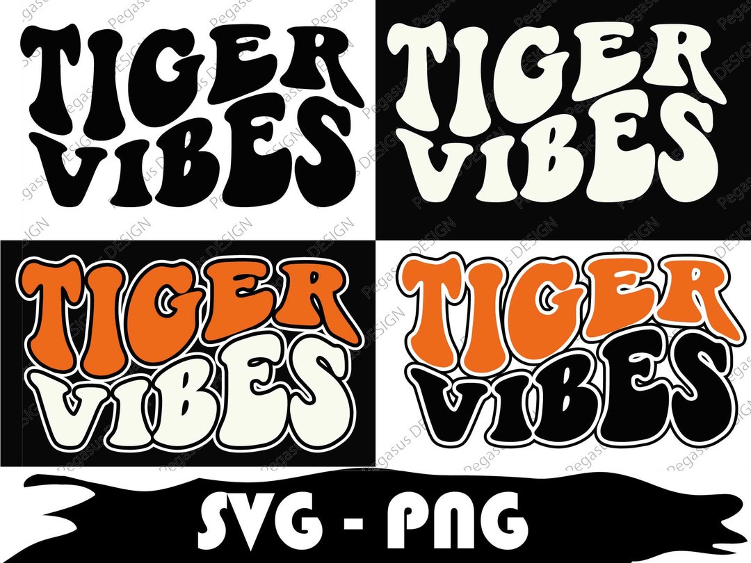 Tiger Vibes Retro Wavy SVG PNG, Sport Mascot (digital Download) - Etsy