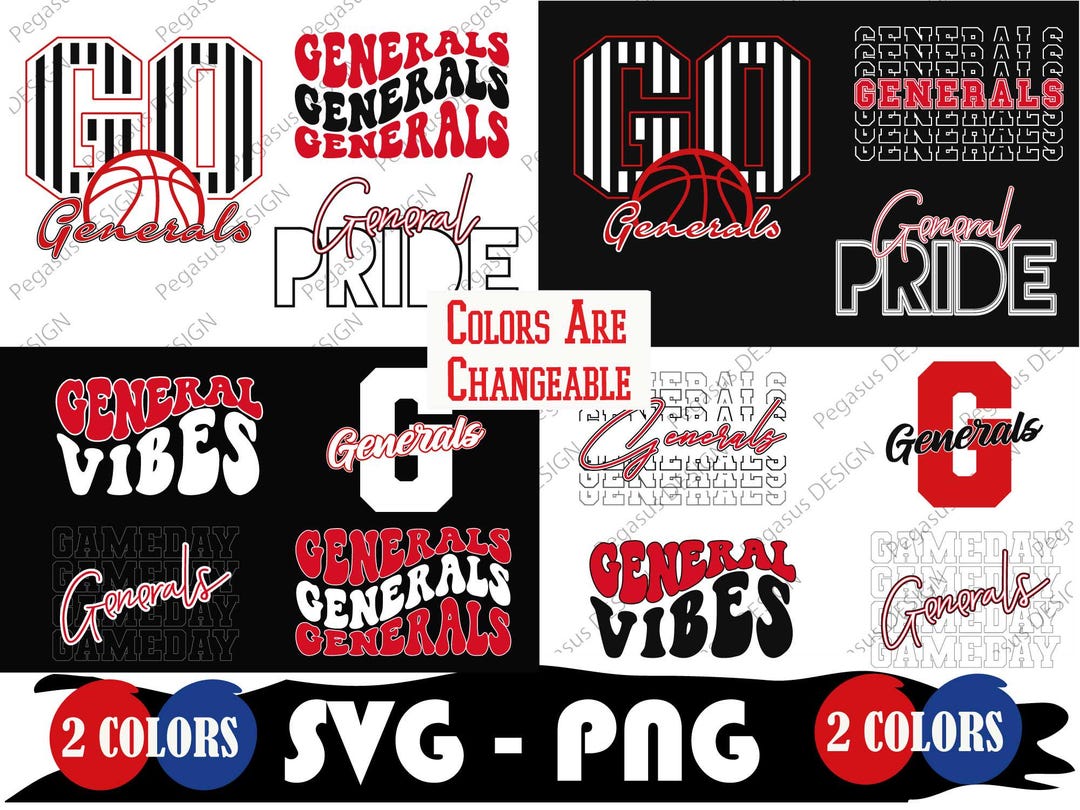 Generals Basketball SVG PNG Bundle, Team Spirit (digital File) - Etsy