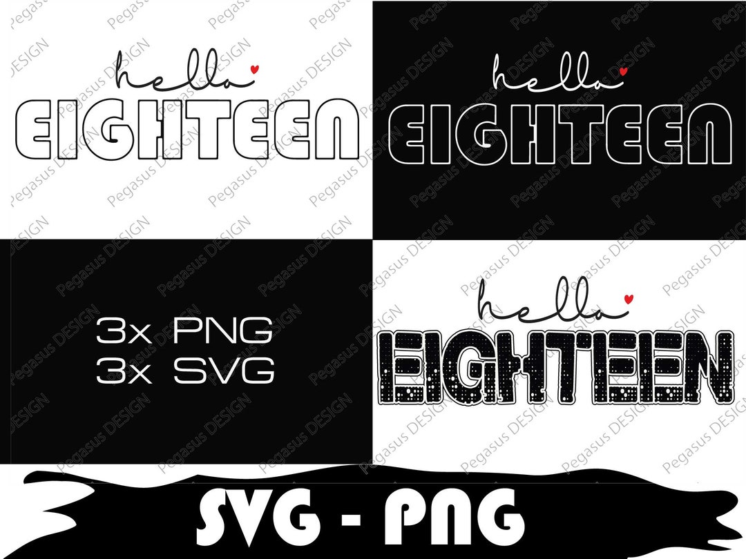 Hello Eighteen Svg, Hello 18, 18th Birthday, 18 Years Old,birthday ...