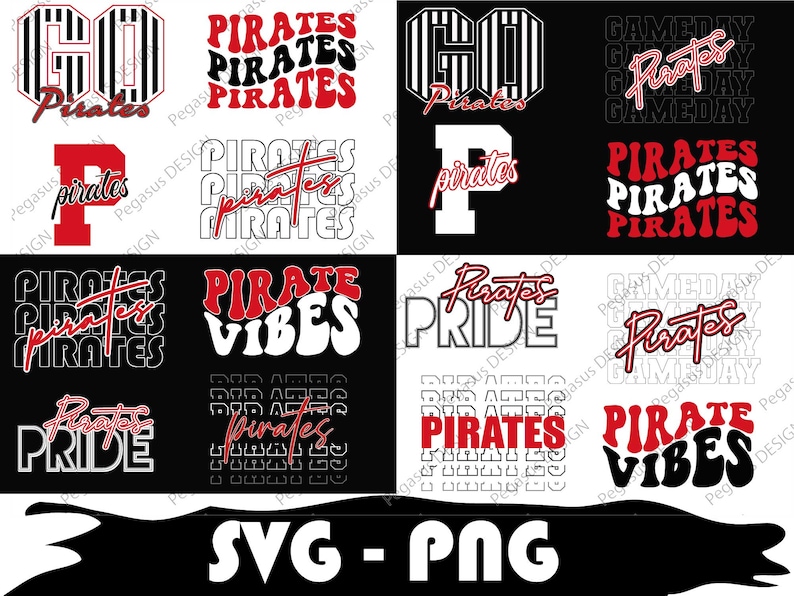 Pirates SVG Cut File, College Sport Team Mascot (digital Download) - Etsy