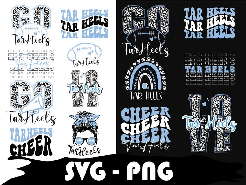 Tar Heels Football SVG Bundle, College Team Mascot (digital Download ...