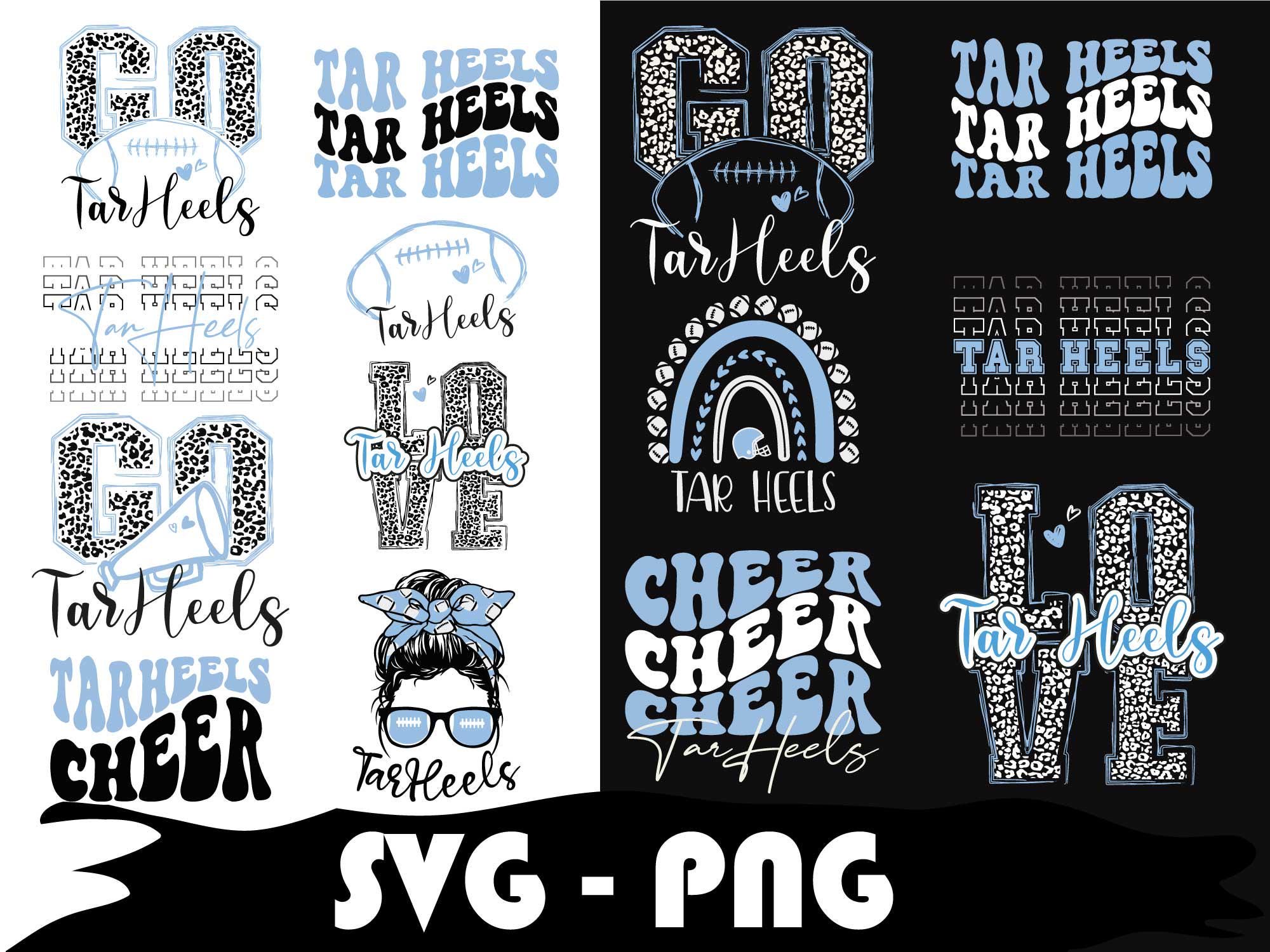 Tar Heels Football SVG Bundle, College Team Mascot (digital Download ...