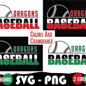 Dragons Baseball SVG and PNG, , Baseball Team, Mascot Svg, Layered, - Etsy