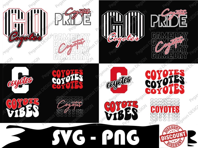 Coyotes Sport Team SVG PNG Bundle, Mascot Design (digital Download) - Etsy