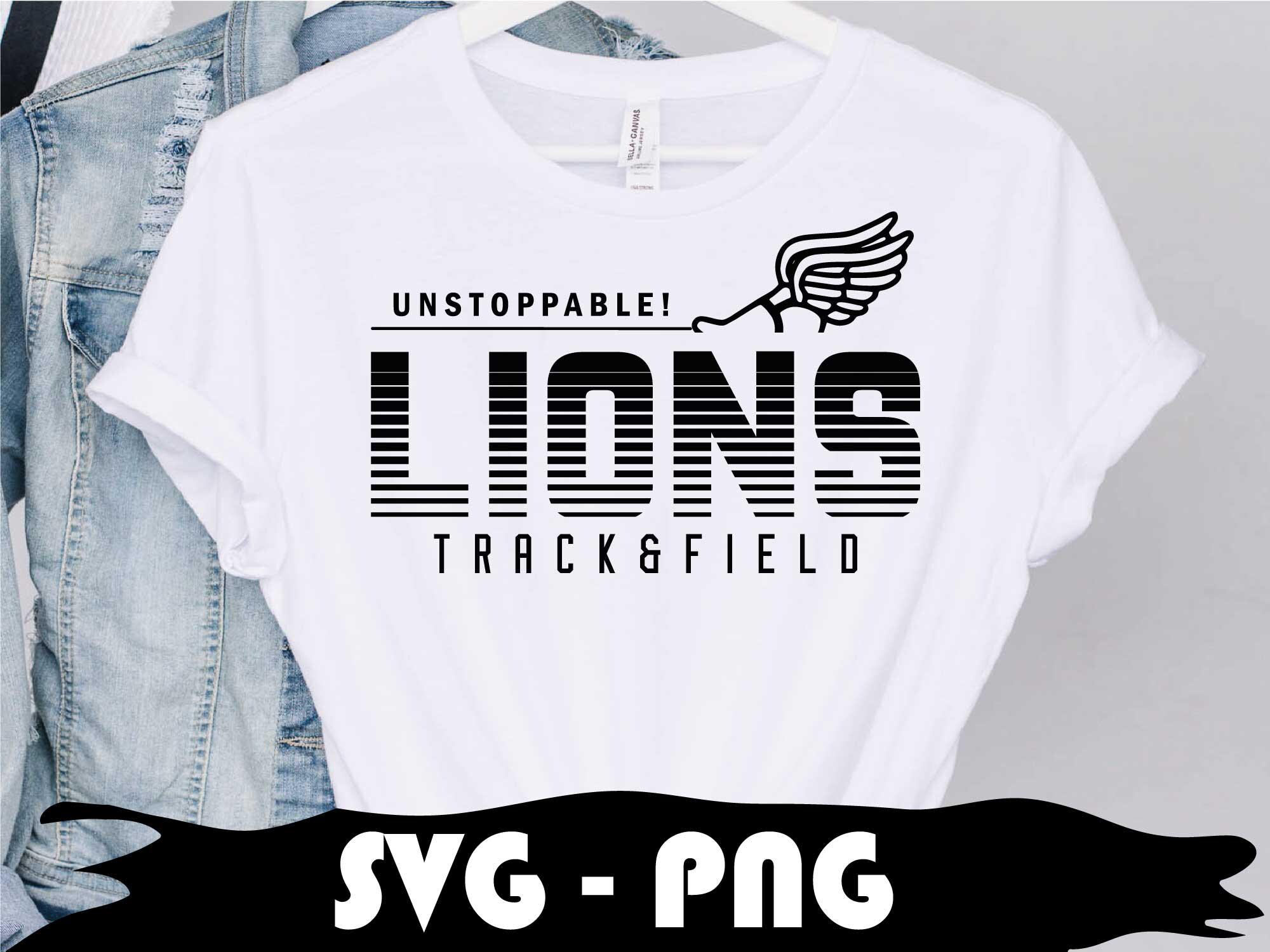 Lions Track and Field Team SVG PNG, Mascot Layered (digital Download ...