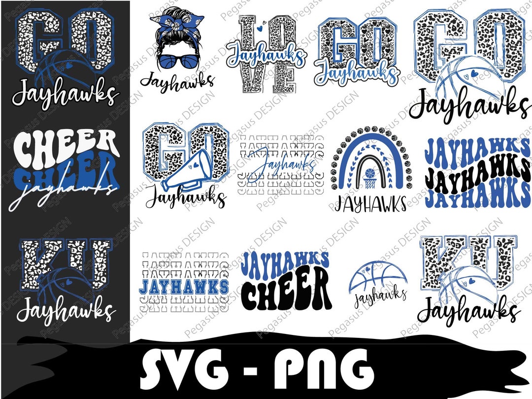 Jayhawks Basketball SVG PNG Bundle, College Cheerleader Graphics ...