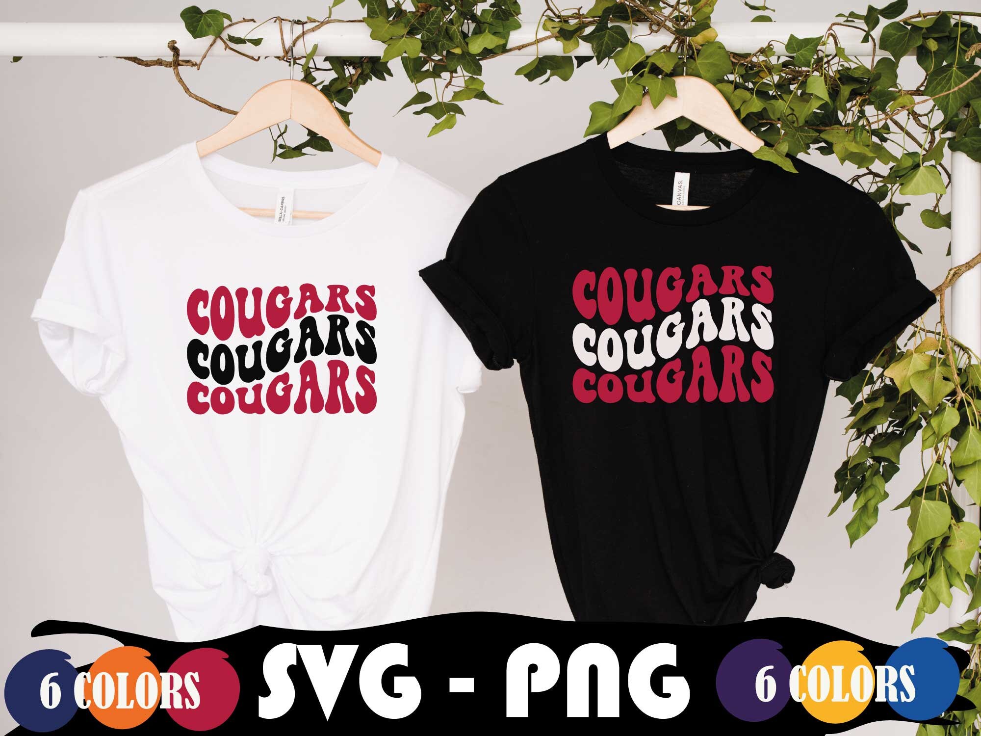 Cougars Wavy Svg, Cougars Football Png, Cougars School Team, College ...