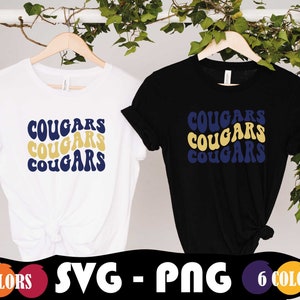Cougars Wavy Svg, Cougars Football Png, Cougars School Team, College ...