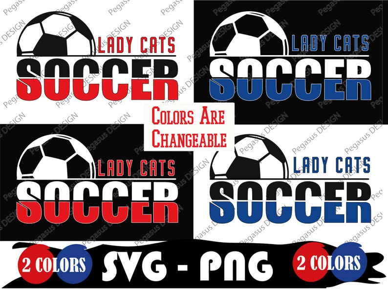 Lady Cats Soccer Team SVG PNG, Mascot Design - Etsy