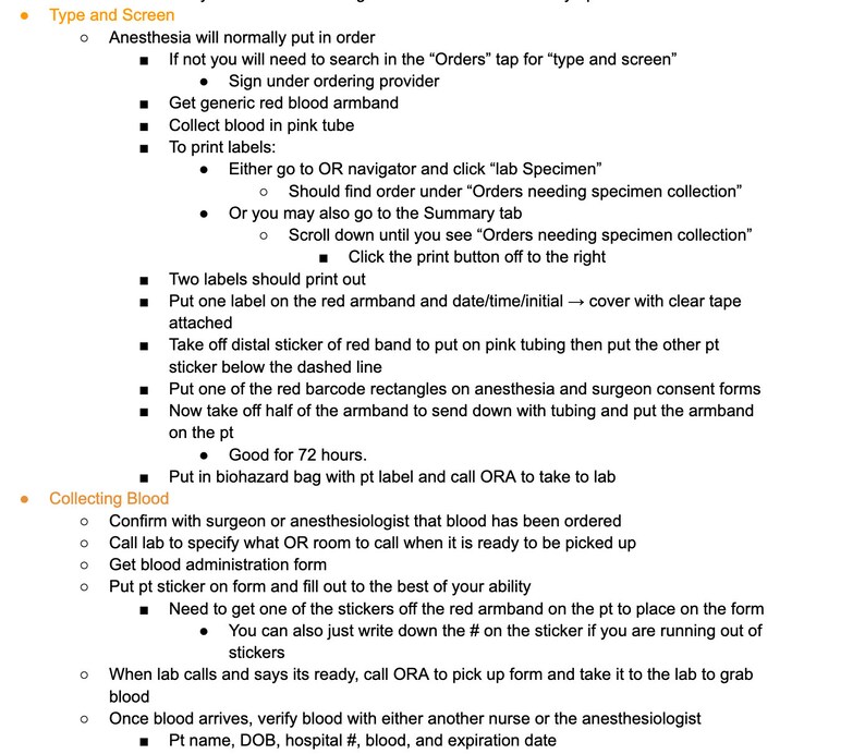 Operating Room Nursing Notes - Etsy