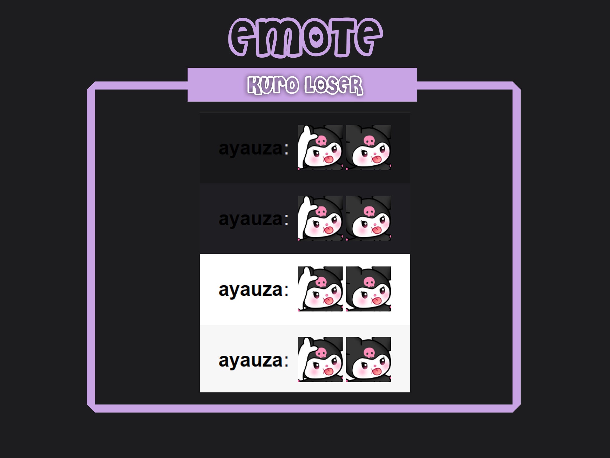 Kuro Loser Emote Instant Download - Etsy