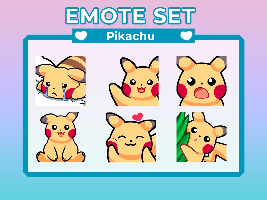 Pikachu Emote Set Instant Download - Etsy