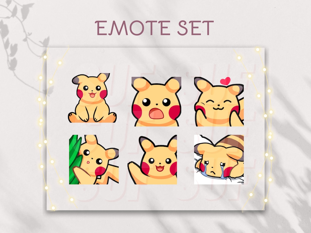 Pikachu Emote Set Instant Download - Etsy Canada