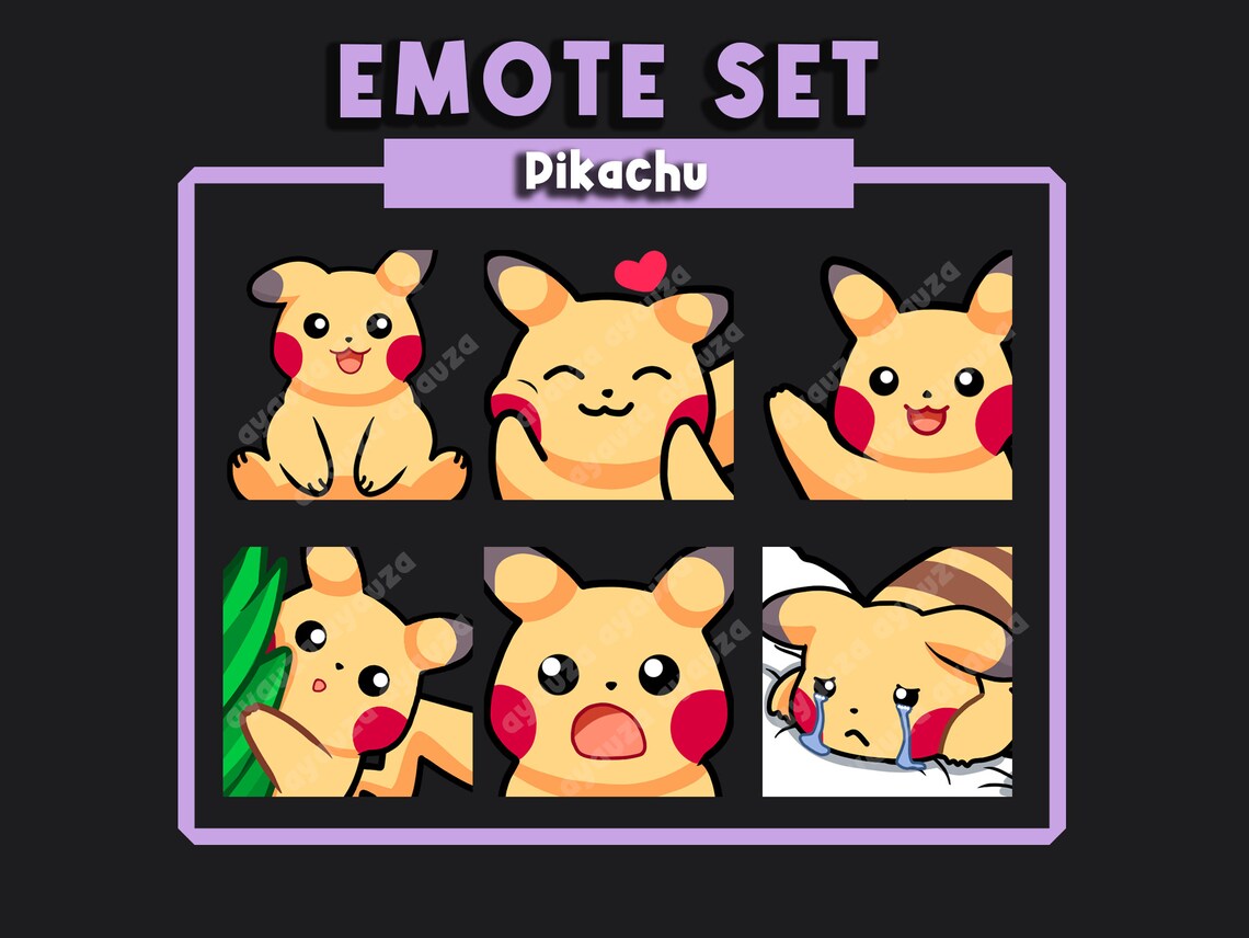 Pikachu Emote Set Instant Download - Etsy