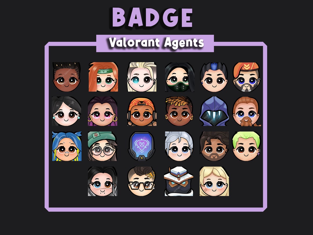 Valorant Agents Sub Cheer Badges 22x Instant Download - Etsy