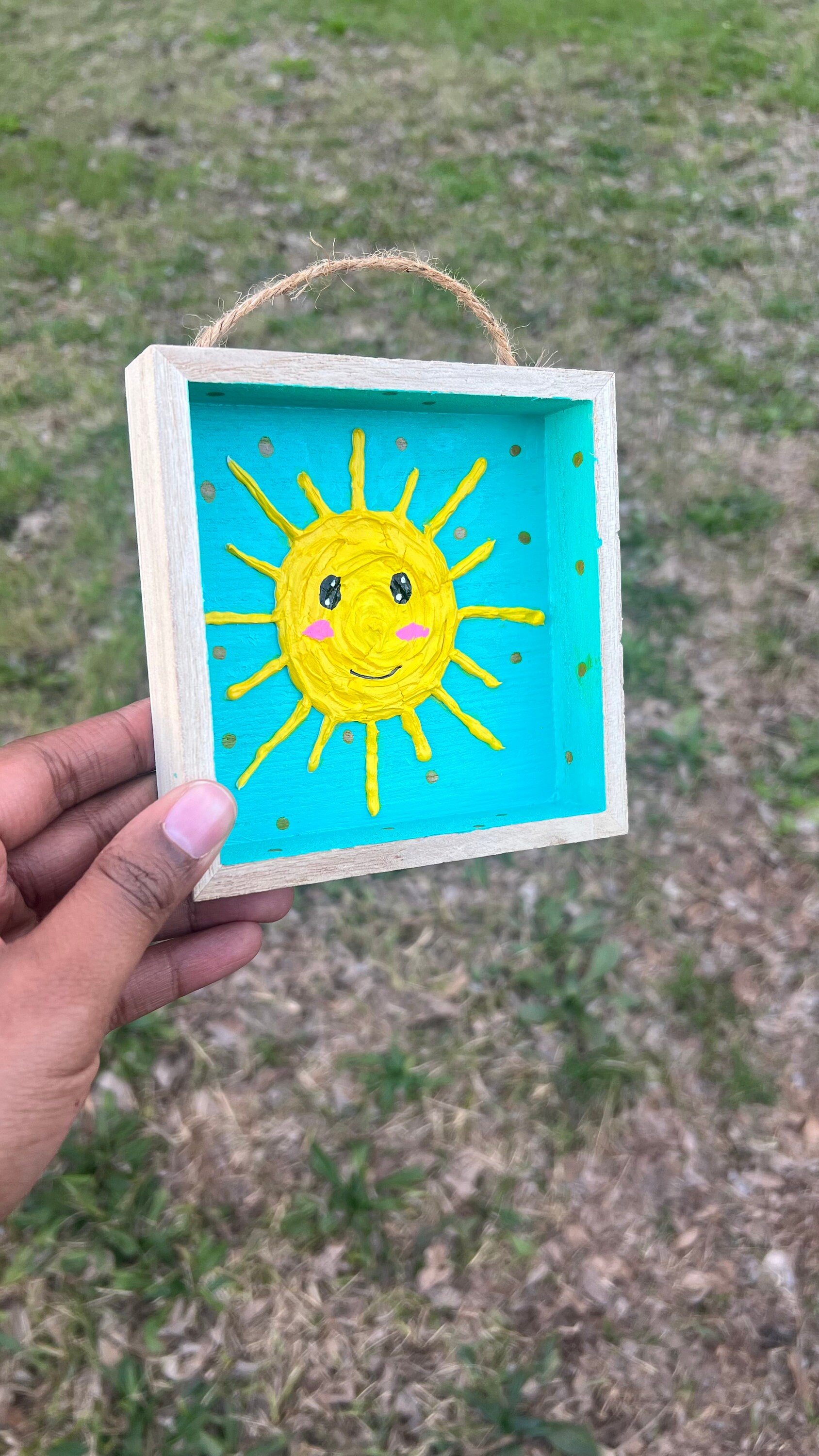 Hand Painted 3D Sun Shadowbox - Etsy